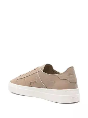 Santoni Tumbled Leather Sneakers - Neutrals