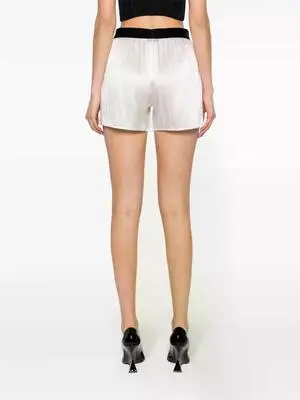 TOM FORD Logo-waistband Satin Shorts - Neutrals