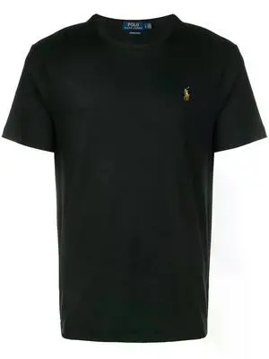 Polo Ralph Lauren Logo Embroidered T-shirt - Black