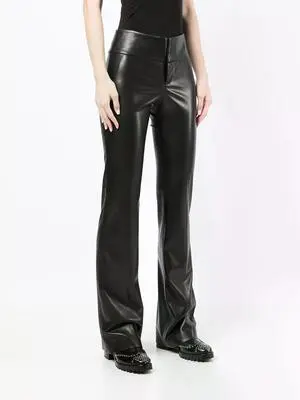 Alice + Olivia Vegan Leather Flared Trousers