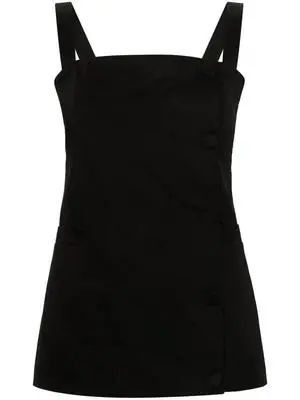 Fabiana Filippi Square-neck Buttoned Blouse - Black
