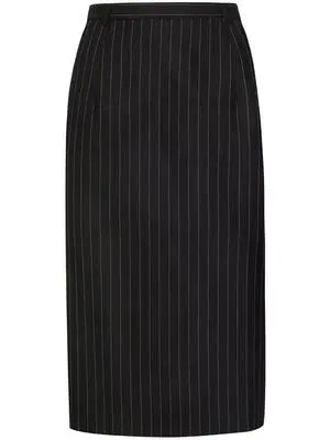 Dolce & Gabbana Pinstripe Virgin Wool Midi Skirt