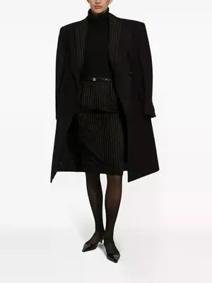 Dolce & Gabbana Pinstripe Virgin Wool Midi Skirt
