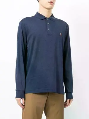 Polo Ralph Lauren Logo-embroidered Long-sleeve Polo Shirt - Blue