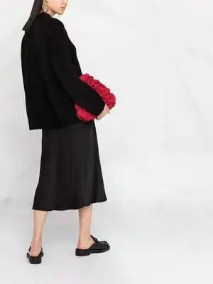 ANINE BING Bar Fluted Silk Skirt