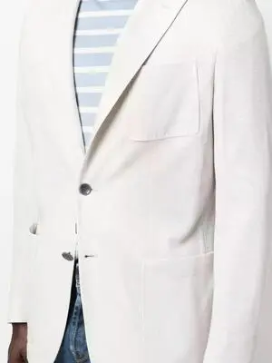 Canali Fitted Single-breasted Button Blazer - Grey