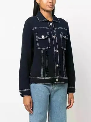 BARRIE Contrast-stitching Denim-effect Jacket
