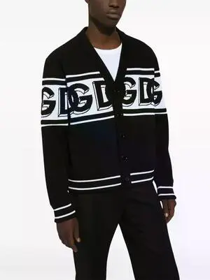 Dolce & Gabbana Logo-intarsia V-neck Cardigan