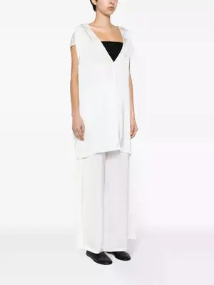 Fabiana Filippi Sleeveless Satin Tunic With Silver-tone Trim
