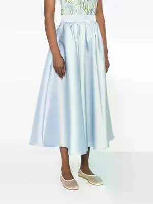 BLANCA VITA Satin Pleated Skirt