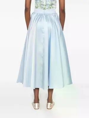 BLANCA VITA Satin Pleated Skirt