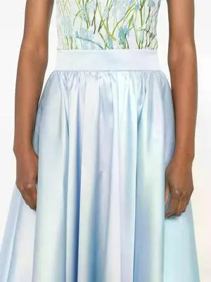 BLANCA VITA Satin Pleated Skirt