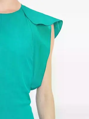 Victoria Beckham Folded Cap-sleeve Midi Dress