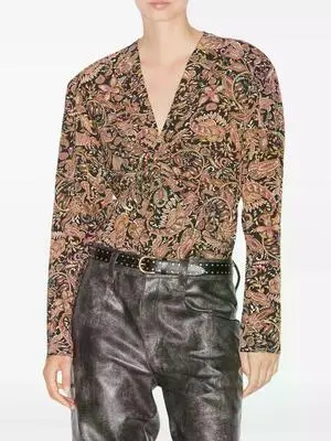 MARANT ETOILE Zekia Paisley Print Blouse - Black