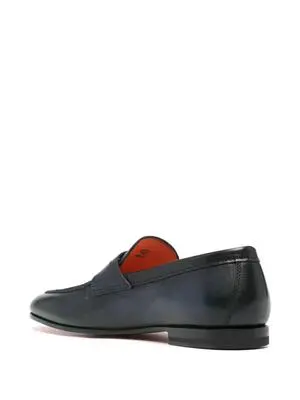 Santoni Penny-slot Leather Loafers