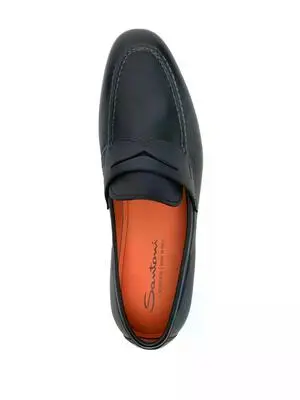 Santoni Penny-slot Leather Loafers