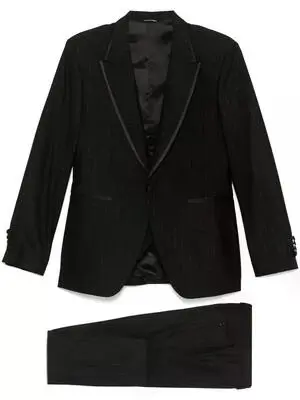 REVERES 1949 Pinstriped Three-piece Suit - Black