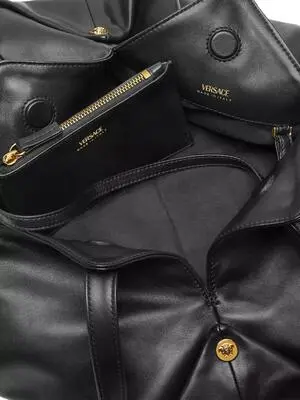 Versace Protea Shoulder Bag In Lambskin - Black