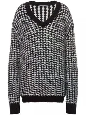 Alberta Ferretti Patterned Intarsia V-neck Jumper