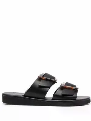 ANCIENT GREEK SANDALS Iaso Oversized-buckle Sandals - Black