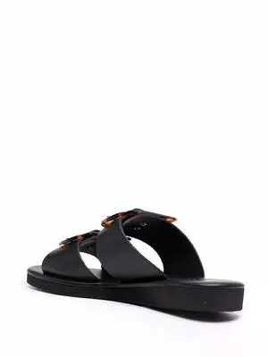 ANCIENT GREEK SANDALS Iaso Oversized-buckle Sandals - Black