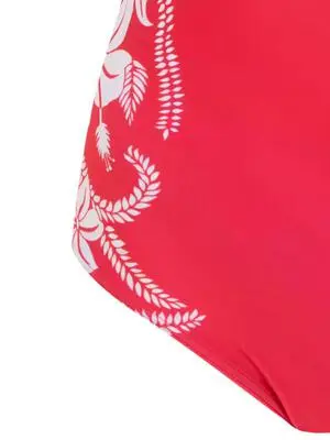 AMIR SLAMA Floral Off-shoulder One-piece Swimsuit