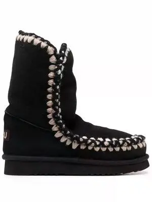Mou Whipstitch-detail Suede Eskimo Boots