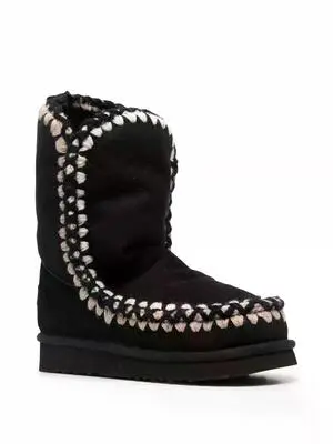 Mou Whipstitch-detail Suede Eskimo Boots
