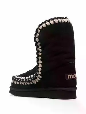 Mou Whipstitch-detail Suede Eskimo Boots