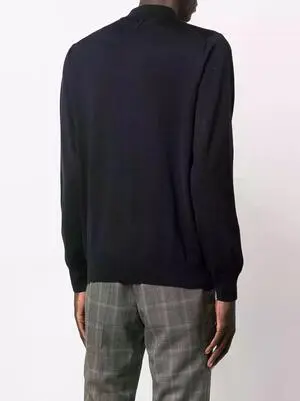 BILLIONAIRE Pullover Polo Zip Jumper - Blue