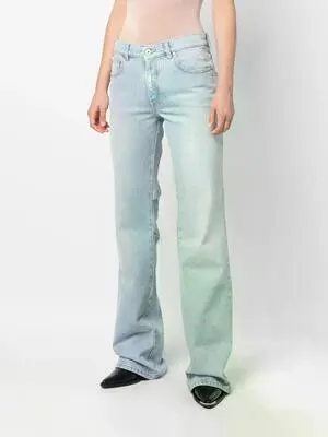 Off-White Bleach Baby Baggy Flared Jeans - Blue