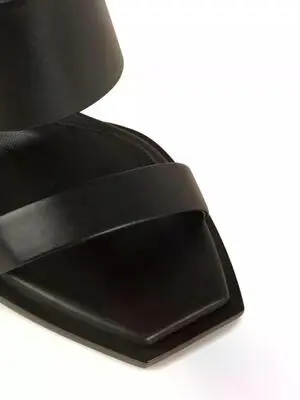 Alexander McQueen 75mm Leather Platform Wedge Sandals - Black