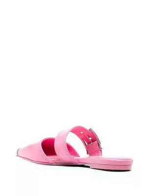 Alexander McQueen Buckled Leather Mules - Pink