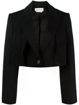 Alexander McQueen Cropped Wool Blazer
