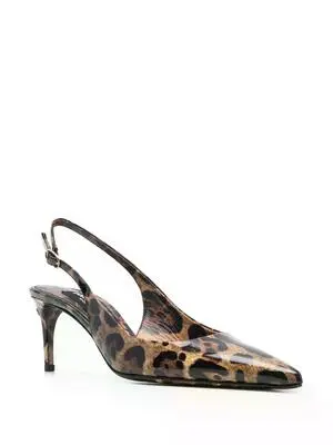 Dolce & Gabbana X Kim 75mm Slingback Leather Pumps - Neutrals