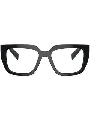 Prada Logo-lettering Square Glasses - Black
