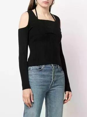 Versace Open-shoulder Ribbed Jumper