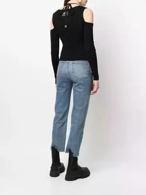 Versace Open-shoulder Ribbed Jumper