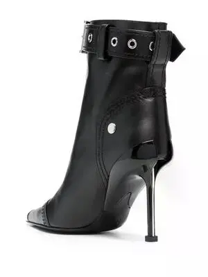 Alexander McQueen Buckle-fastening Leather Ankle Boots