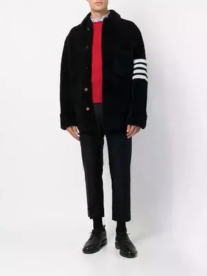 Thom Browne 4-bar Shearling Jacket - Blue