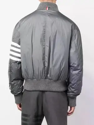 Thom Browne 4-bar Stripe Bomber Jacket - Grey