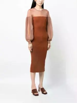Ulla Johnson Milla Sheer-paneling Ribbed Dress