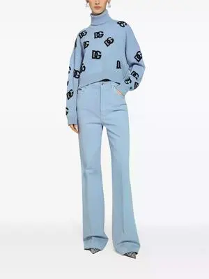 Dolce & Gabbana Logo Embroidered Sweater - Blue