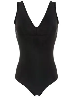 AMIR SLAMA V-neck Swimsuit - Black