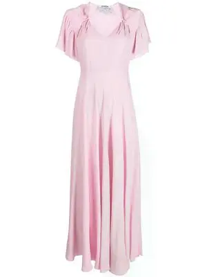 Vivetta Ruched Cut-out Maxi Dress - Pink