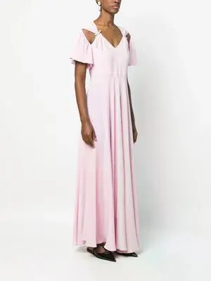 Vivetta Ruched Cut-out Maxi Dress - Pink