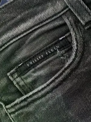 Philipp Plein Logo Plaque Distressed Denim Jeans