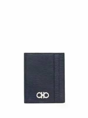 FERRAGAMO Gancini Leather Cardholder - Blue