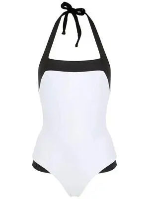 AMIR SLAMA Two-tone Swimsuit - White