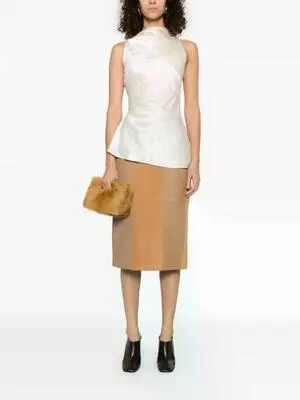 Alexander McQueen Asymmetric Satin Top
